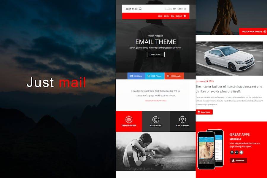 Just mail - Responsive E-mail Template | GNU Elements